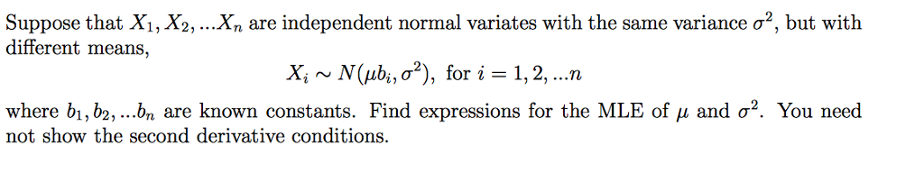 Solved Suppose that X1, X2, different means, Xn are | Chegg.com