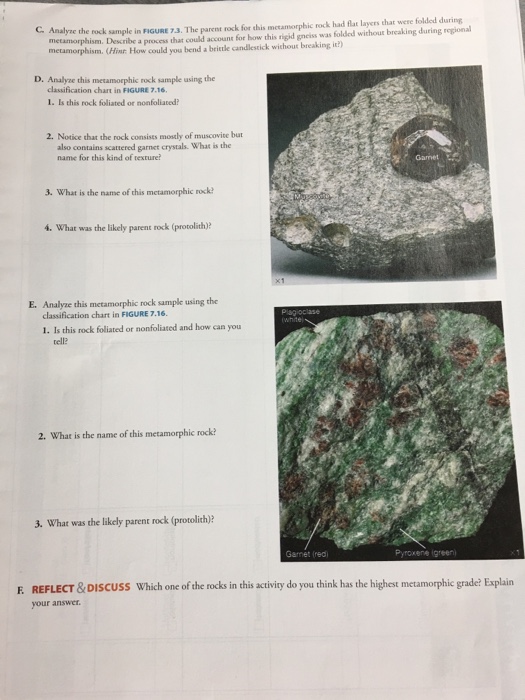 Solved 7.1 Metamorphic Rock Inquiry ACTIVITY Date: | Chegg.com