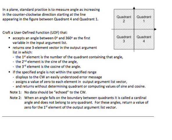 In a plane, standard practice is to measure angle as | Chegg.com