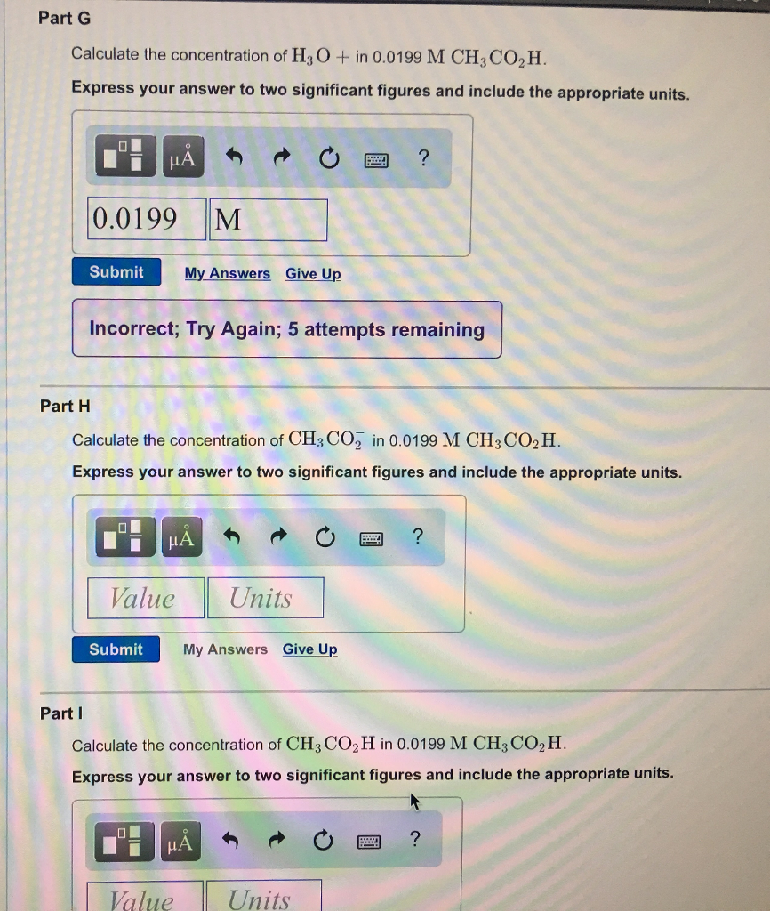 Solved Problem 15.19 Part A Acetic acid, CH3 CO2H, is the | Chegg.com