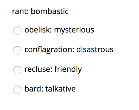 Solved rant: bombastic obelisk: mysterious conflagration: | Chegg.com
