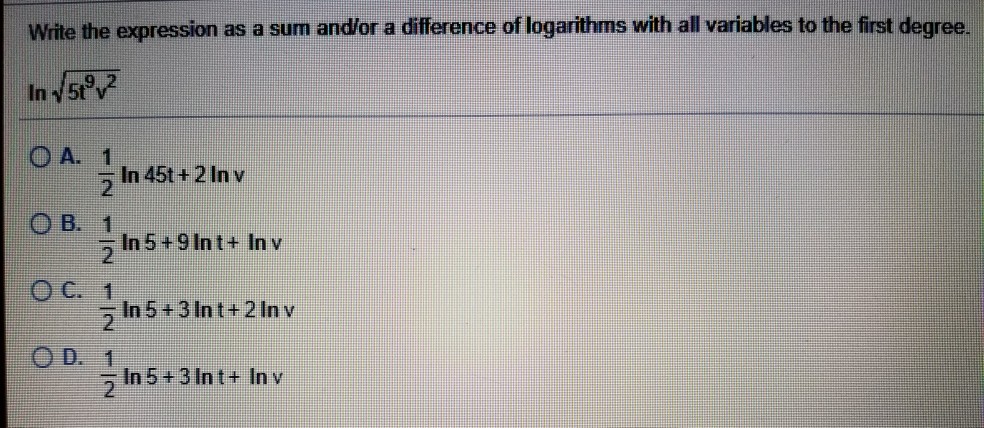 Solved Write the expression as a sum and/or a difference of | Chegg.com