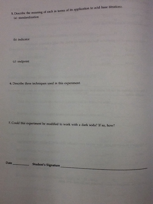 Solved Pre-Laboratory Exercises 1. Define: concentration (no | Chegg.com