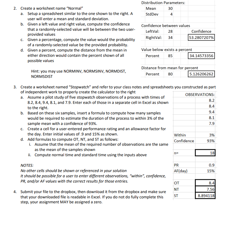 Solved Distribution Parameters 2 Create A Worksheet Name Chegg