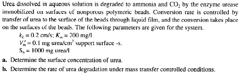 Solved Urea dissolved in aqueous solution is degraded to | Chegg.com