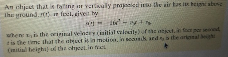 If an object is dropped from 6 feet above the the | Chegg.com