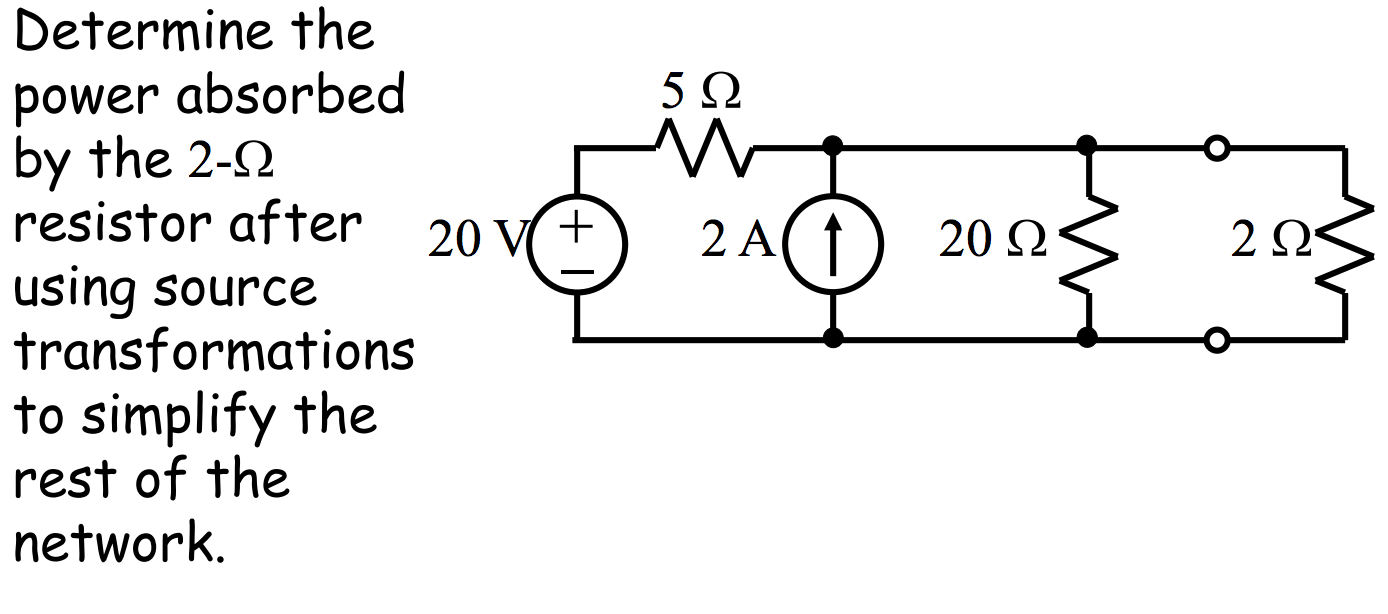 Solved Determine the power absorbed by the 2- Ohm resistor | Chegg.com