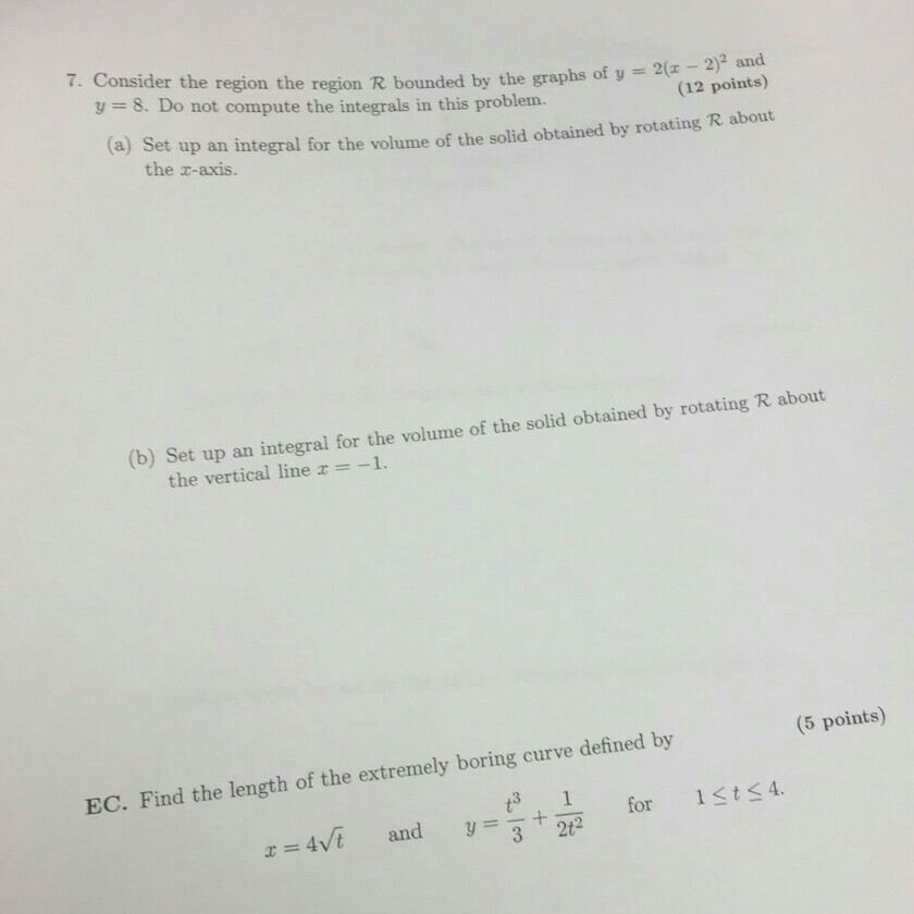 Solved Consider the region the region R bounded by the | Chegg.com