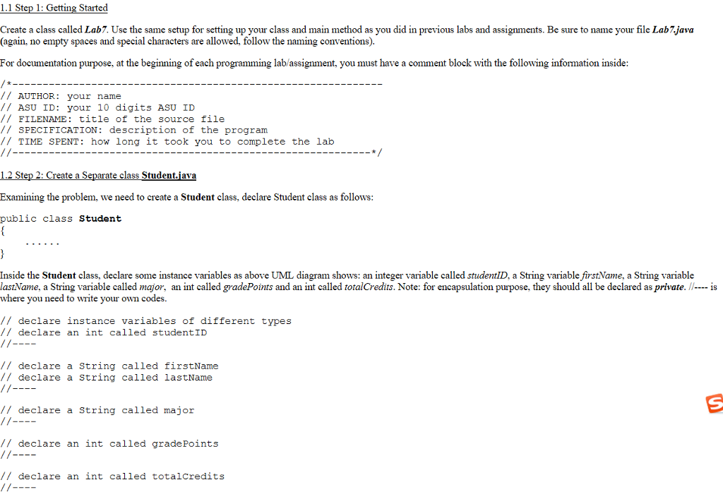 Solved What this Lab Is About: Given a UML diagram, learn to | Chegg.com