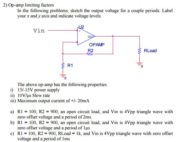 Solved For the following problems, sketch the output voltage | Chegg.com