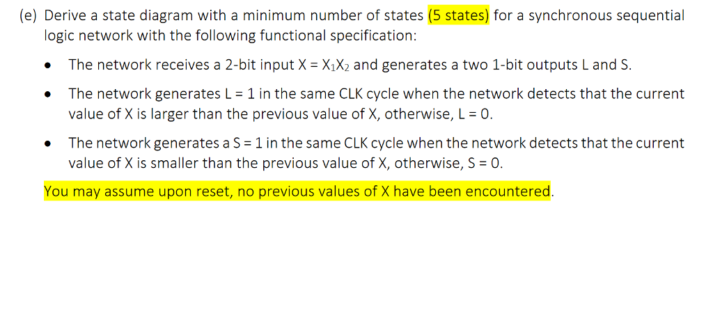 Solved E Derive A State Diagram With A Minimum Number Of 