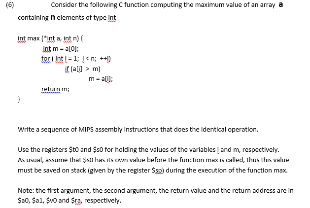 Solved Consider the following C function computing the | Chegg.com
