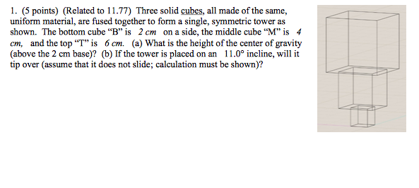 Solved Three solid cubes, all made of the same, uniform | Chegg.com