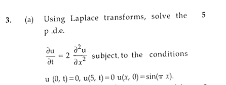 Solved Using Laplace transforms, solve the p.d.e. | Chegg.com