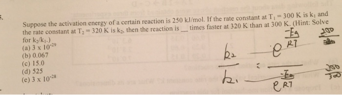 Solved Suppose the activation energy of a certain reaction | Chegg.com