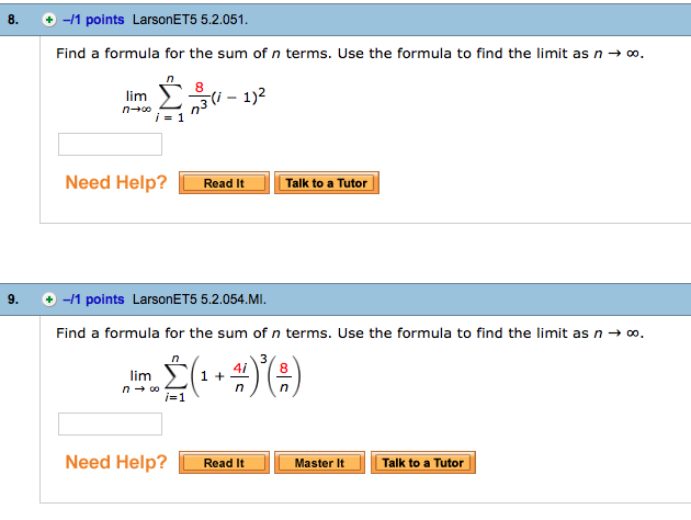 Solved Find a formula for the sum of n terms. Use the | Chegg.com