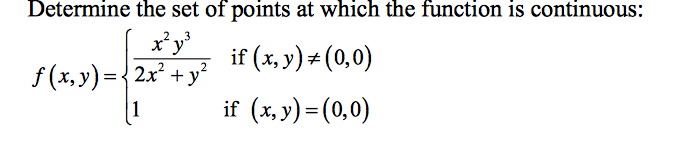Solved Determine the set of points at which the function is | Chegg.com