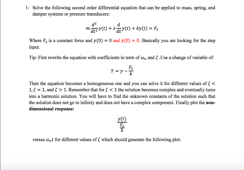 Solved 1- Solve the following second order differential | Chegg.com