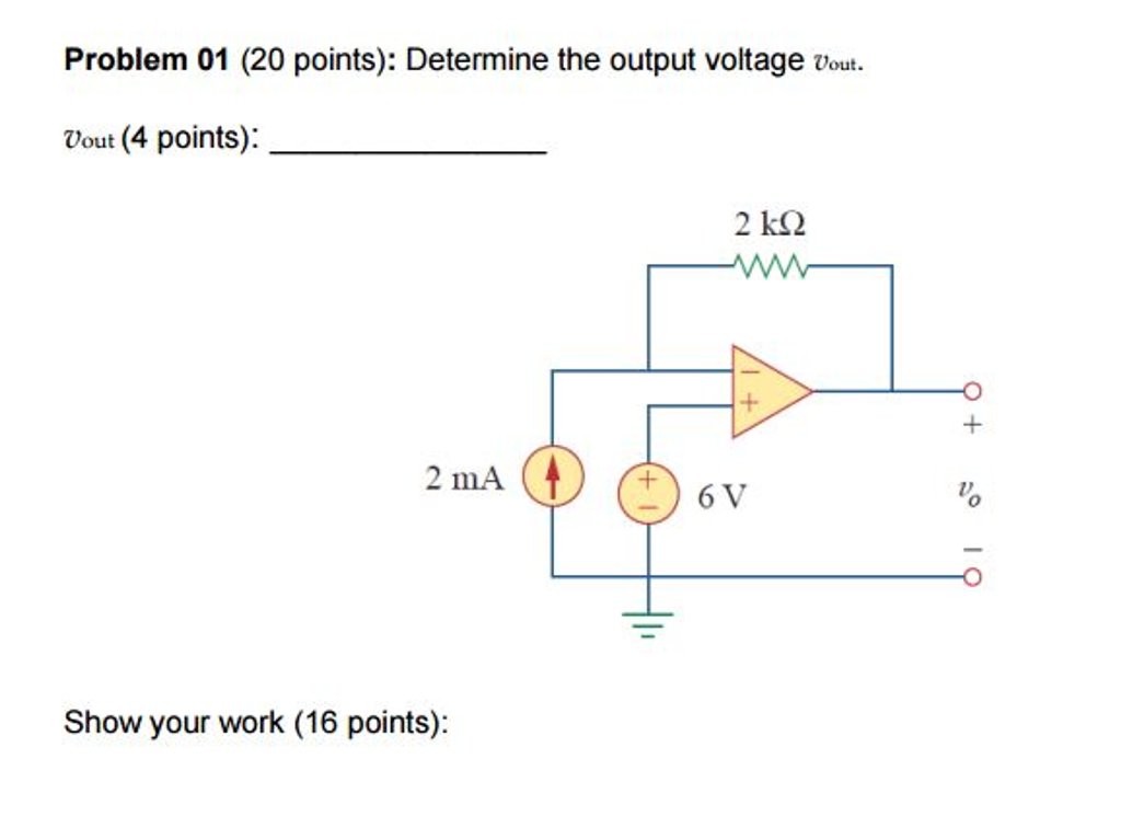 Solved Determine the output voltage v_out. v_out: | Chegg.com