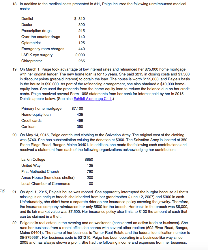 100 Facts: 1. Paige Turner is single and has two | Chegg.com