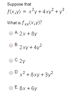 Solved Suppose that f(x, y) = x^2y + 4xy^2 + y^3. What is | Chegg.com