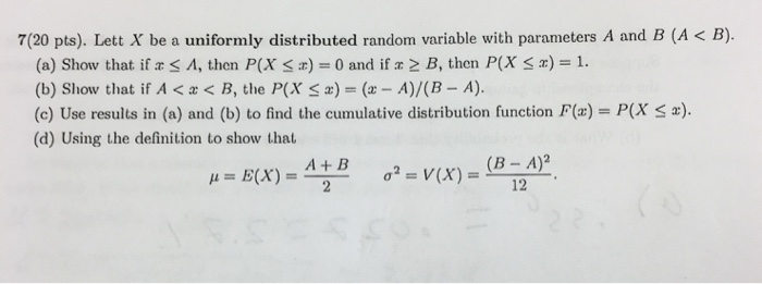 Solved Lett X be a uniformly distributed random variable | Chegg.com