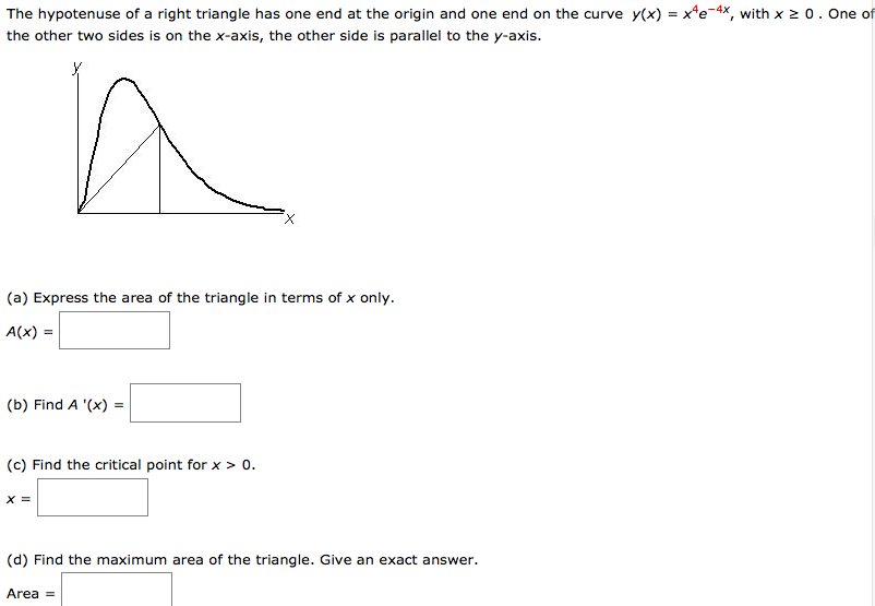 Solved The Hypotenuse Of A Right Triangle Has One End At The Chegg