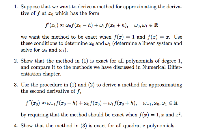1. Suppose that we want to derive a method for | Chegg.com
