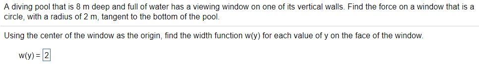 Solved A diving pool that is 8 m deep and full of water has | Chegg.com