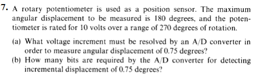 Solved A Rotary Potentiometer Is Used As A Position Sensor
