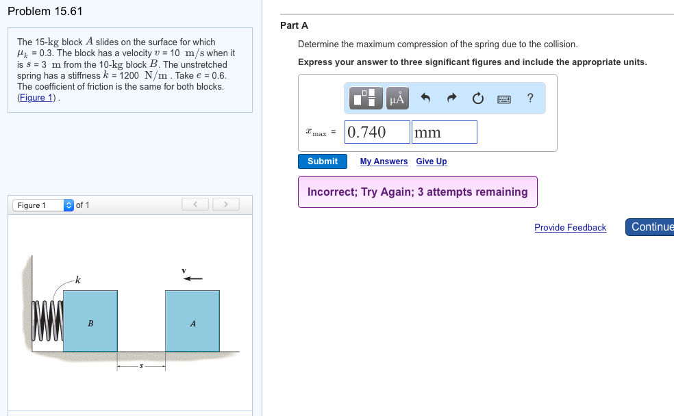 Solved The 15-kg block A slides on the surface for which | Chegg.com