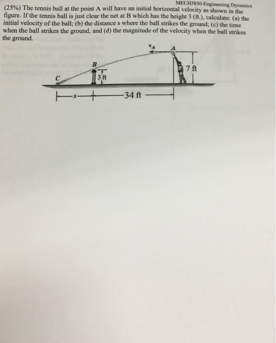 Solved (25%) MECH3850-Engineering Dynamics The tennis ball | Chegg.com