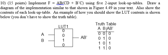 Solved Implement F = AB(CD + B'C) using five 2-input | Chegg.com
