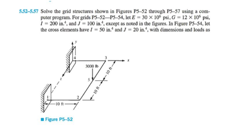 Solved 5.52-5.57 Solve the grid structures shown in Figures | Chegg.com