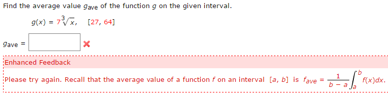 Solved Find The Average Value Gave Of The Function G On The