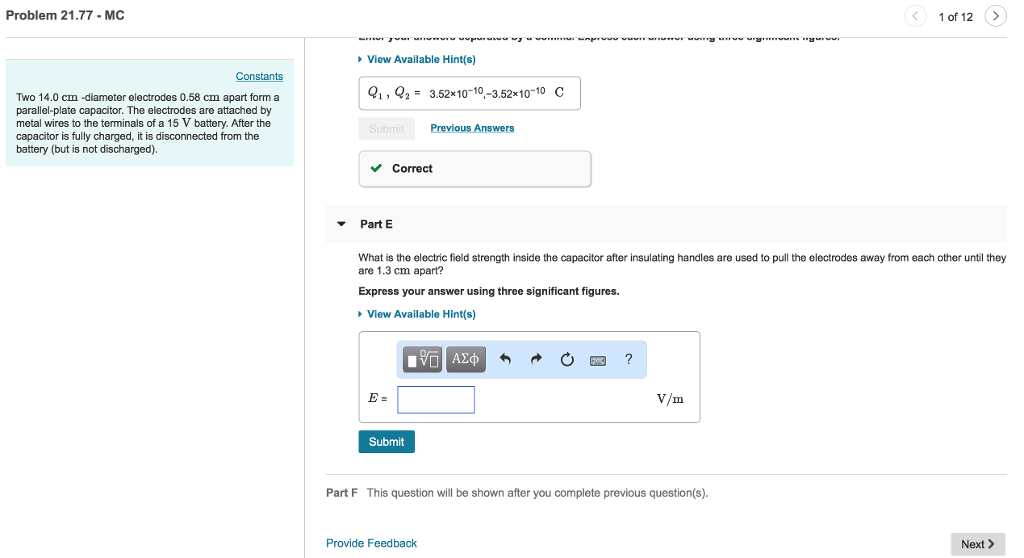 Solved Problem 21.77 - MC » View Available | Chegg.com