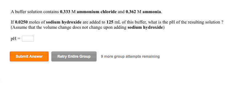 Solved A buffer solution contains 0.333 M ammonium chloride | Chegg.com
