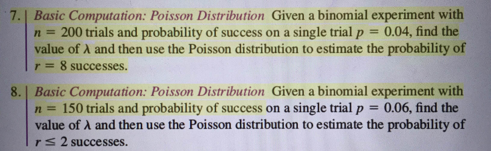 Solved Basic Computation: Poisson Distribution Given a | Chegg.com