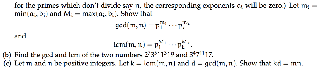 Solved 5. Given any two integers m and n, their least common | Chegg.com
