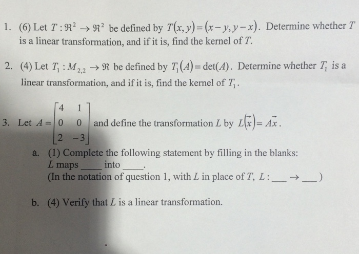 Solved Let T:R^2 be defined by T(x, y) = (x-y,y-x). | Chegg.com Solved Let T:R^2 be defined by T(x, y) = (x-y,y-x). | Chegg.com