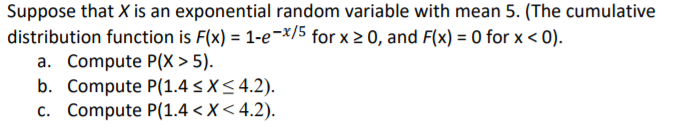 Solved Suppose That X Is An Exponential Random Variable With 5020