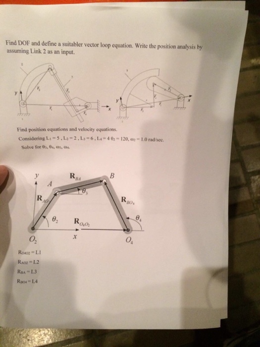 Solved Find DOF and define a suitabler vector loop equation. | Chegg.com