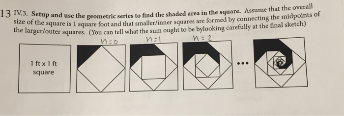 Solved Setup and use the geometric series to find the shaded | Chegg.com