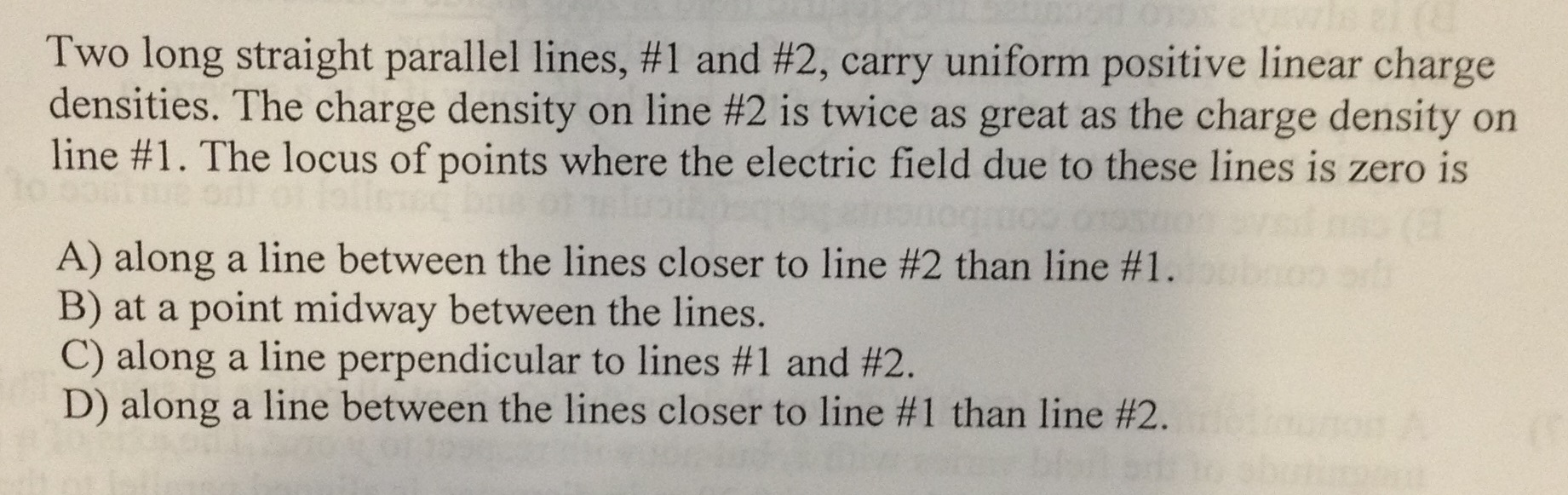 Solved Two long straight parallel lines, #1 and #2, carry | Chegg.com