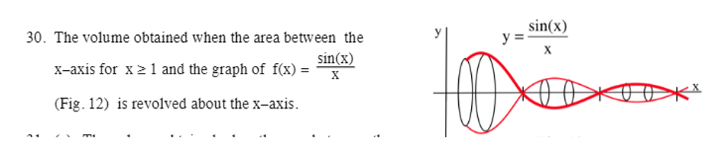 Solved Find the volume obtained when the area between the x | Chegg.com