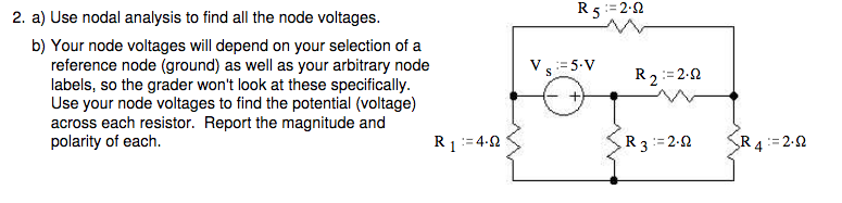 Solved Use nodal analysis to find all the node voltages. | Chegg.com