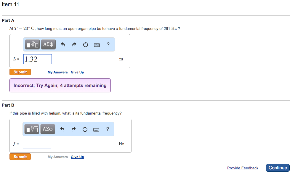 Solved At T = 20 degree C, how long must an open organ pipe | Chegg.com