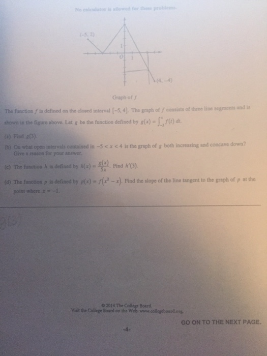 Solved The function f is defined on the closed interval | Chegg.com