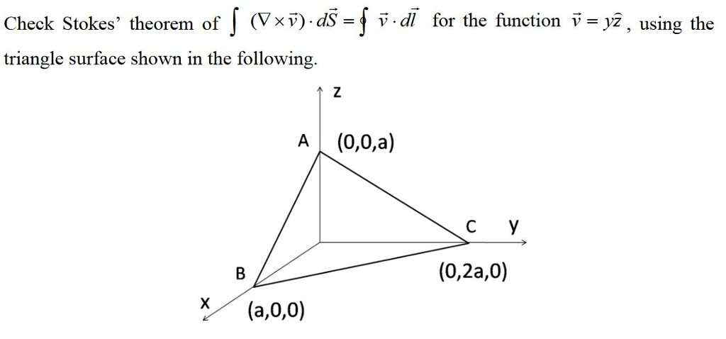Solved Check Stokes, theorem of | (V5v).ds-t --di for the | Chegg.com