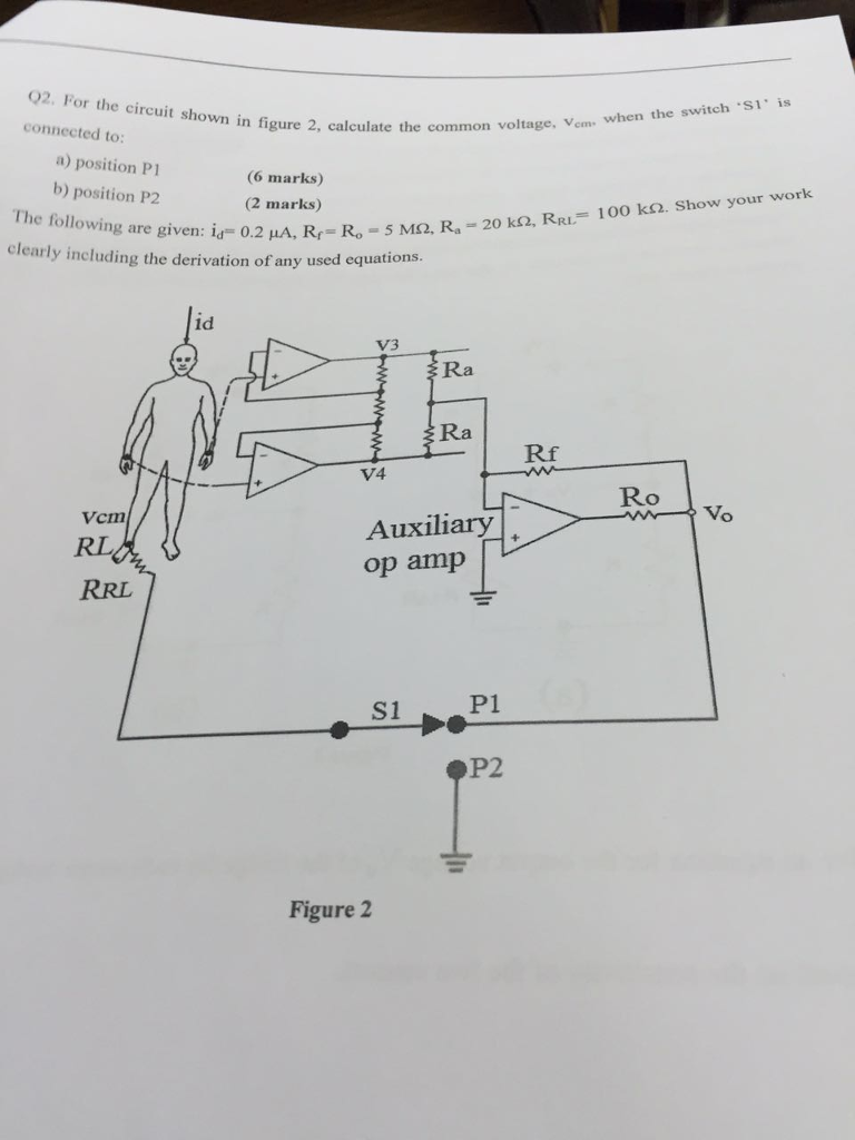 Solved For the circuit show in figure 2, calculate the | Chegg.com
